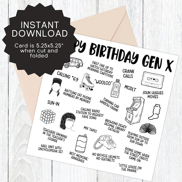 Birthday Card Gen X - Etsy