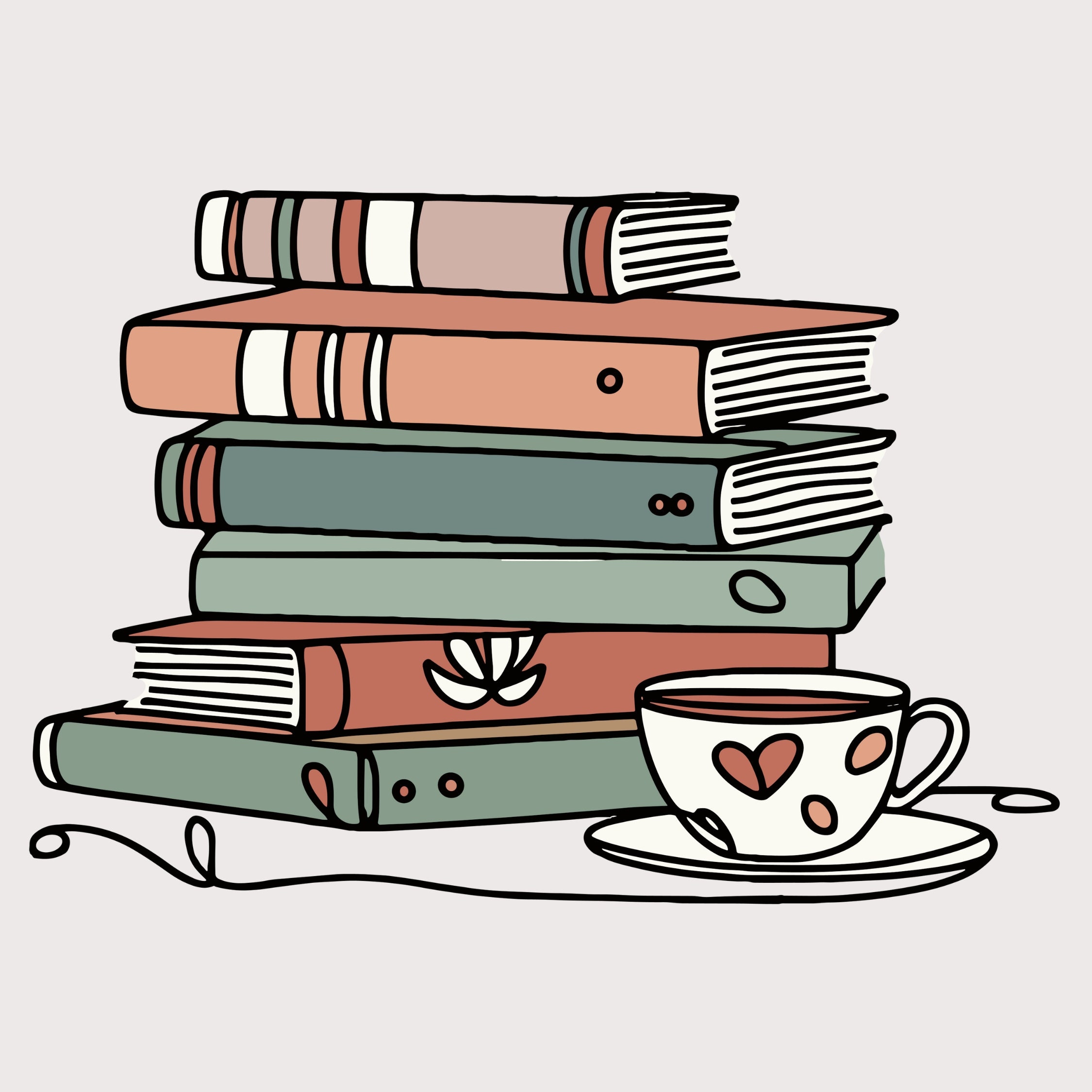 Reader PNG Set, Cute Bookish PNG, Book Clipart for Book Lovers, Floral ...
