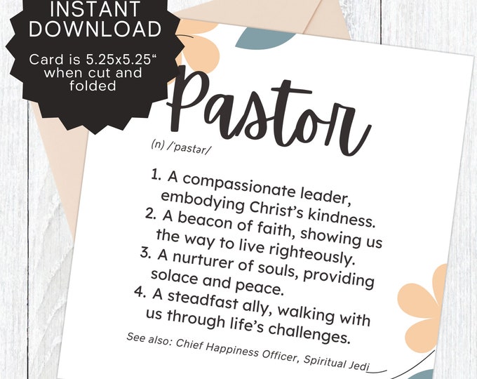 Thank You Pastor Card, Thank You Priest Card, Congratulations Pastor ...