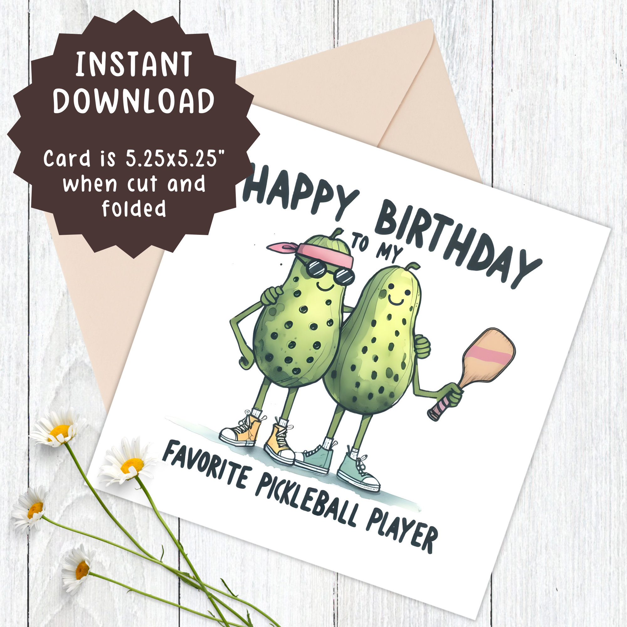 Pickleball Birthday Card Printable, Favorite Pickleball Player Card ...