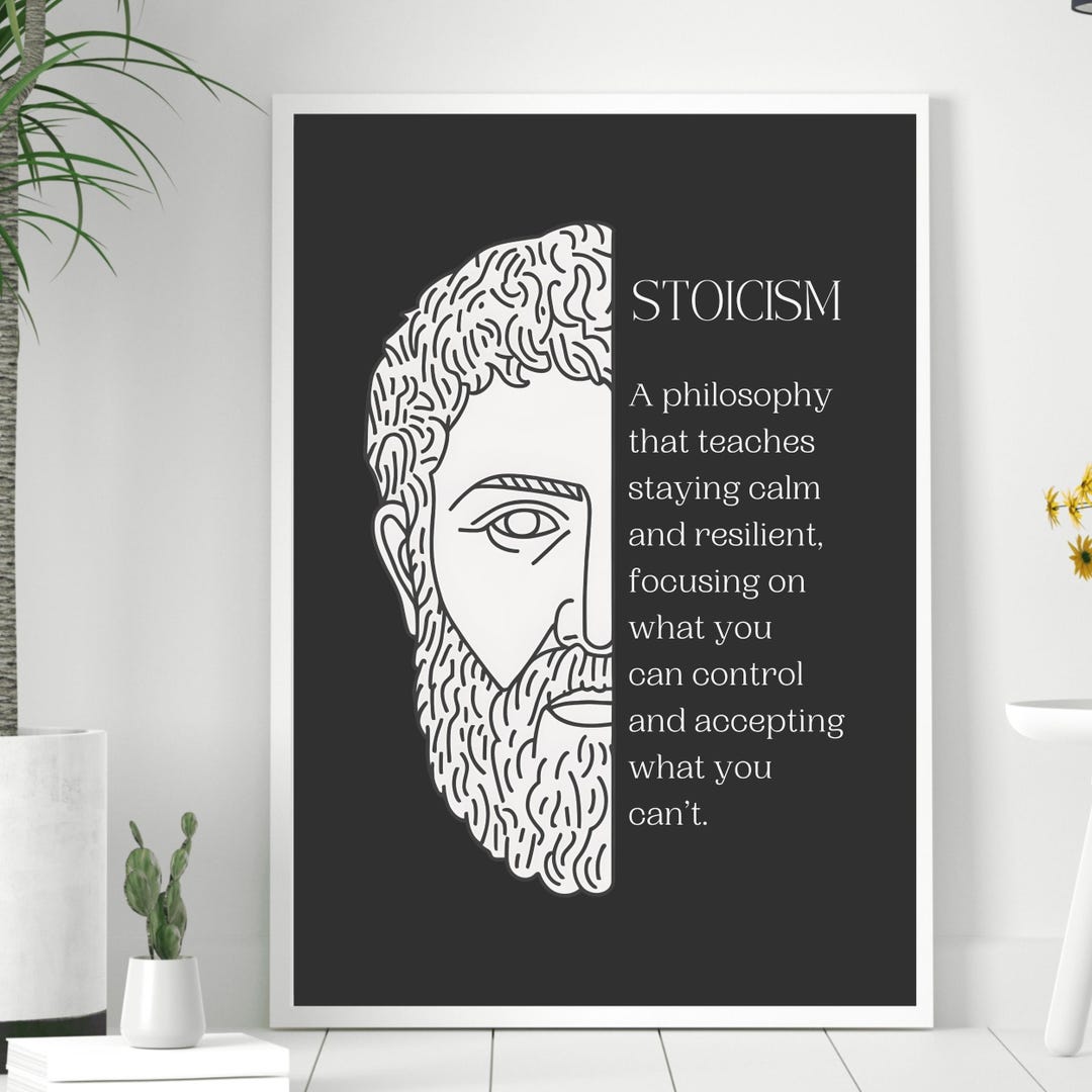 Stoic Philosophy Print, Stoicism Wall Art Printable, Stoicism ...