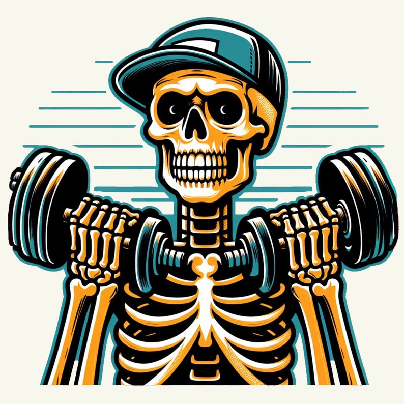 Skeleton Workout PNG, Workout Clipart, Skeleton Gym PNG, Weightlifting ...
