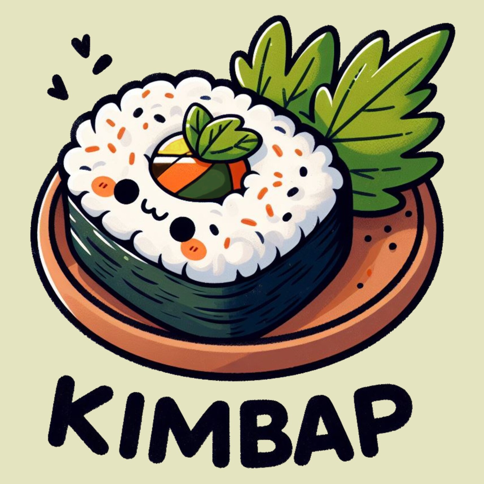 Korean Food Clipart, Korean Food PNG, Kimbap Clipart, Kawaii Kimbap ...