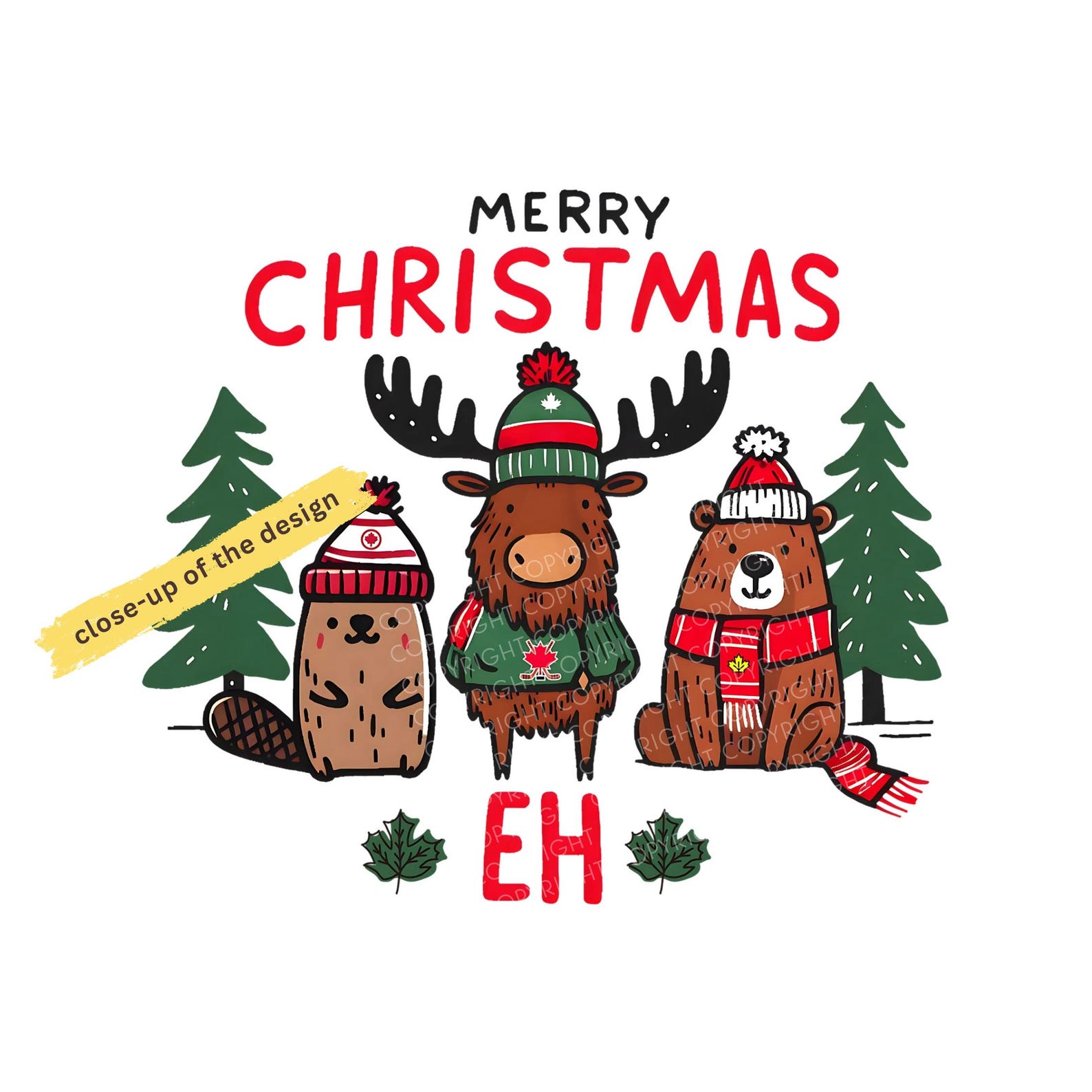 Canadian Christmas Card Printable, Cute Merry Christmas Eh Canada Card ...