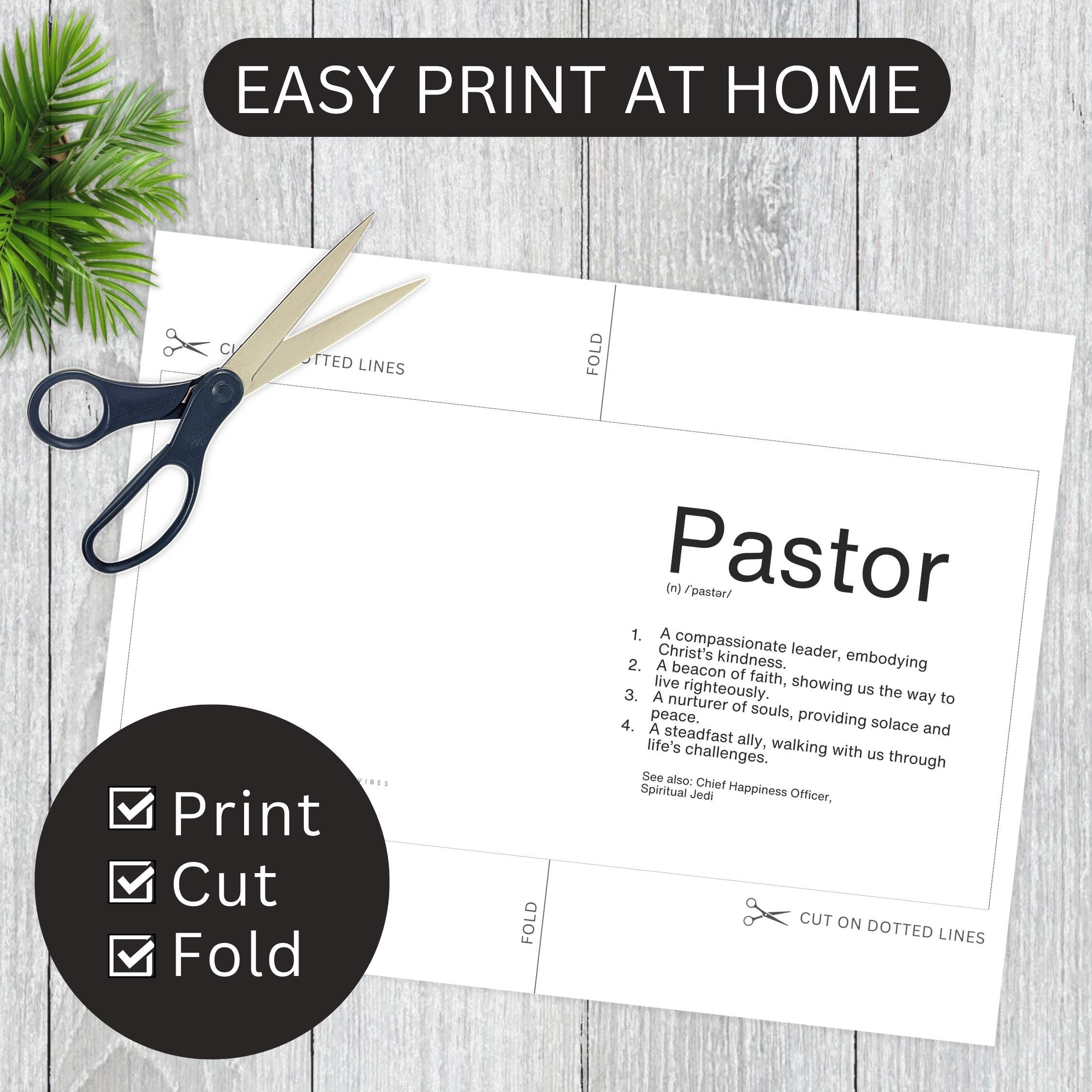 Card for Pastor Printable, Pastor Appreciation Card, Pastor Birthday ...
