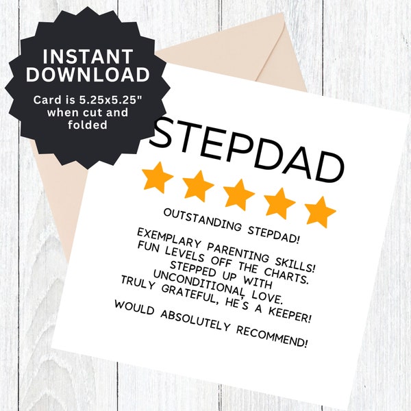 Funny Bday Card Stepdad - Etsy