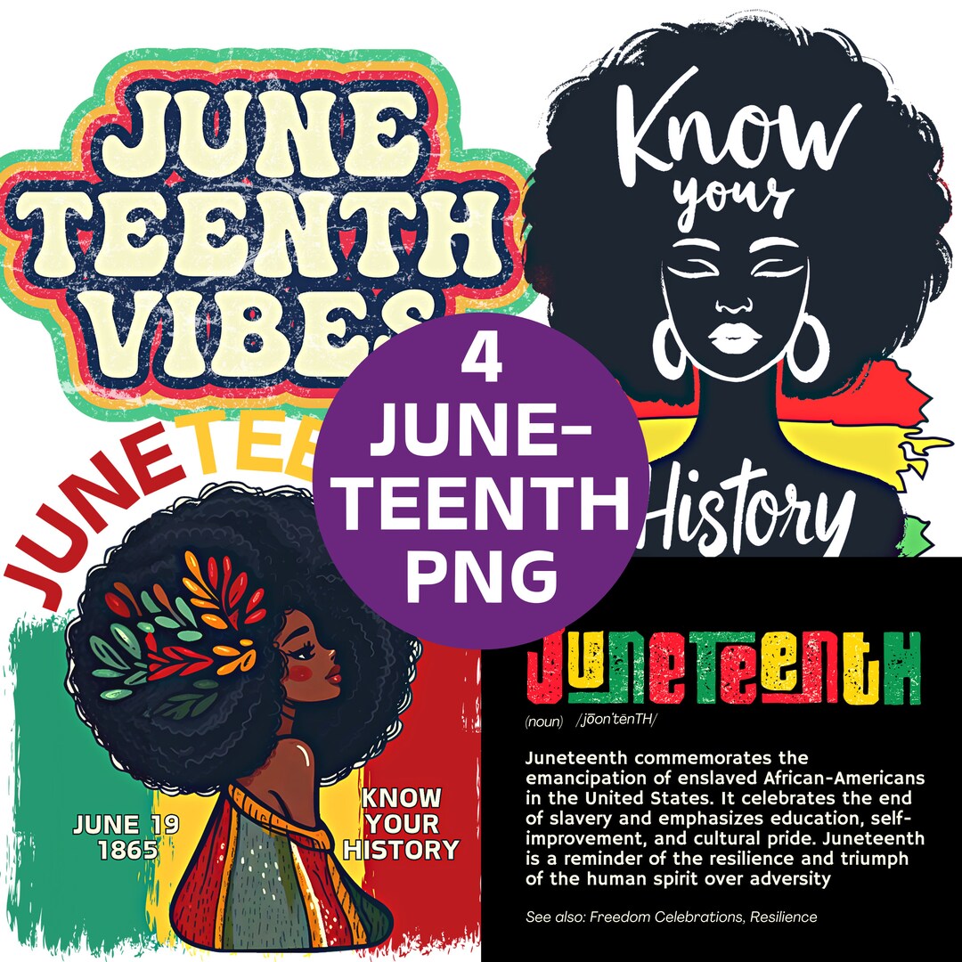 Juneteenth PNG Bundle, Black History PNG, Emancipation Day, Juneteenth ...