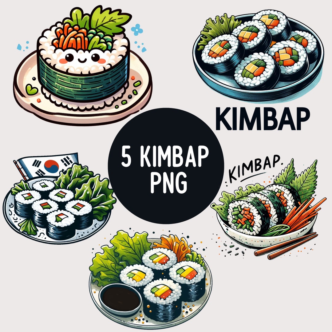 Korean Food Clipart, Korean Food PNG, Kimbap Clipart, Kawaii Kimbap ...