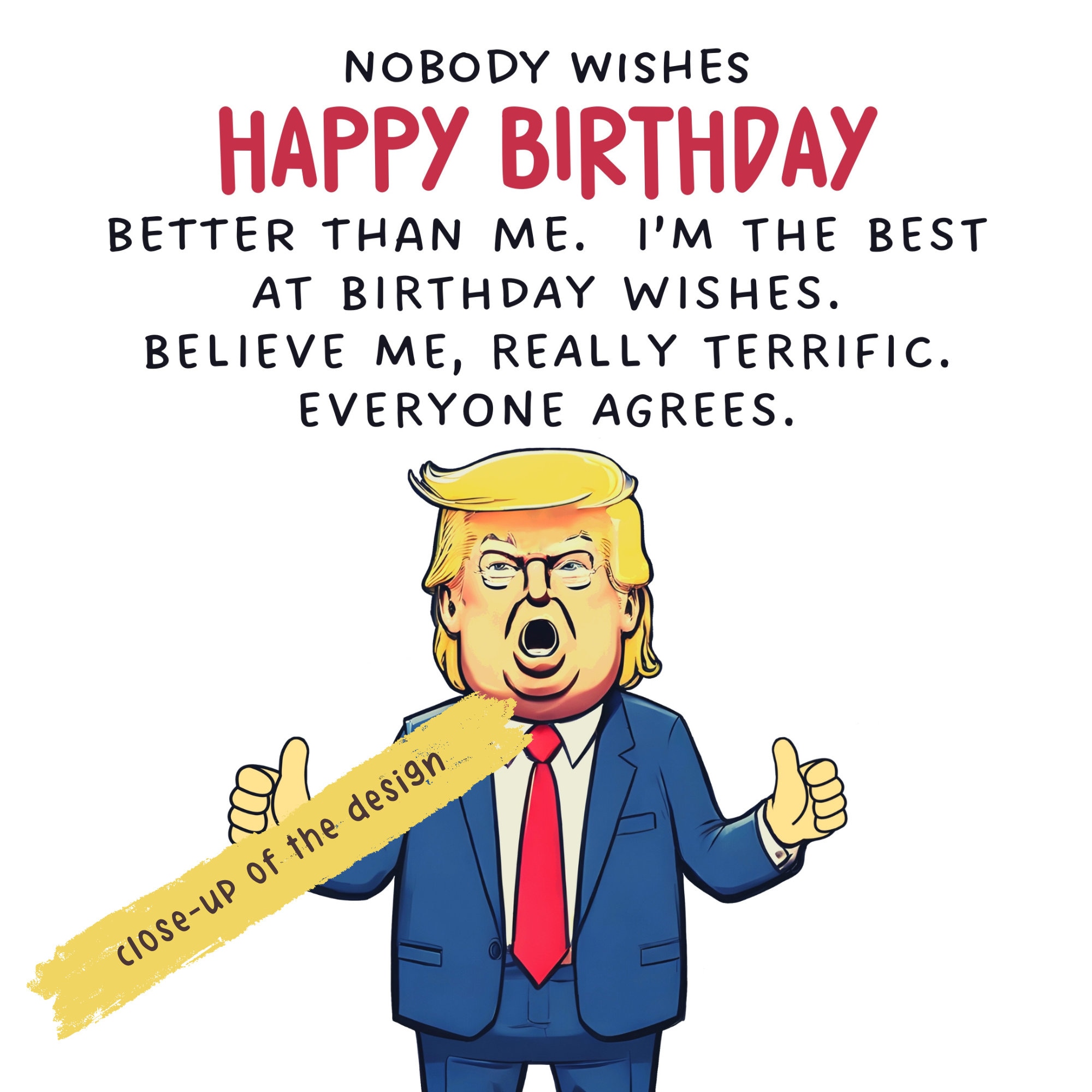 Donald Trump Birthday Card Printable, Political Humor Card Downloadable ...