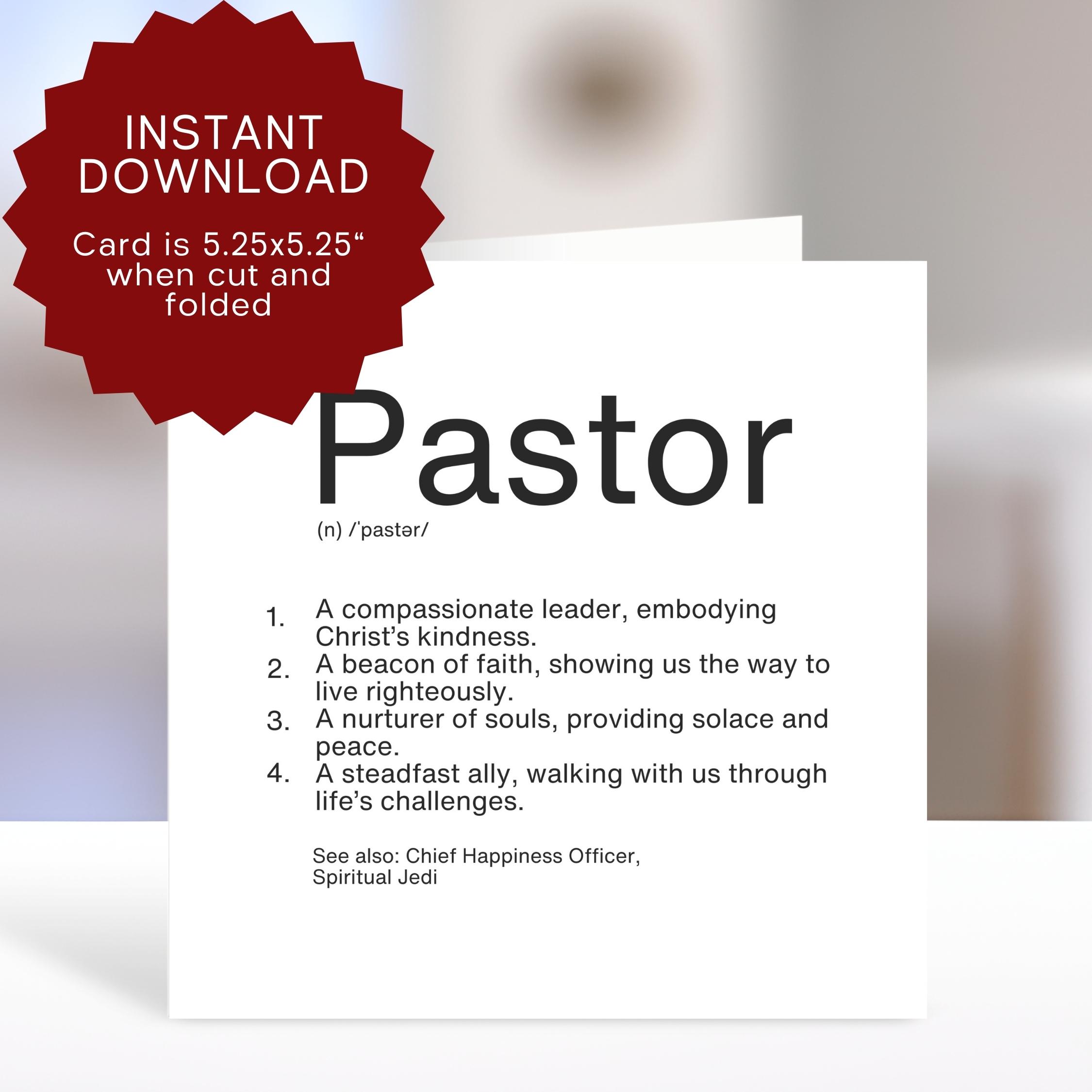 Card for Pastor Printable, Pastor Appreciation Card, Pastor Birthday ...
