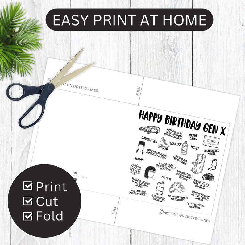 Gen X Birthday Card Printable, Funny 80's Card Downloadable, Hilarious ...