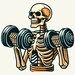 Workout PNG, Skeleton Workout Clipart, Deadlift PNG, Skeleton ...