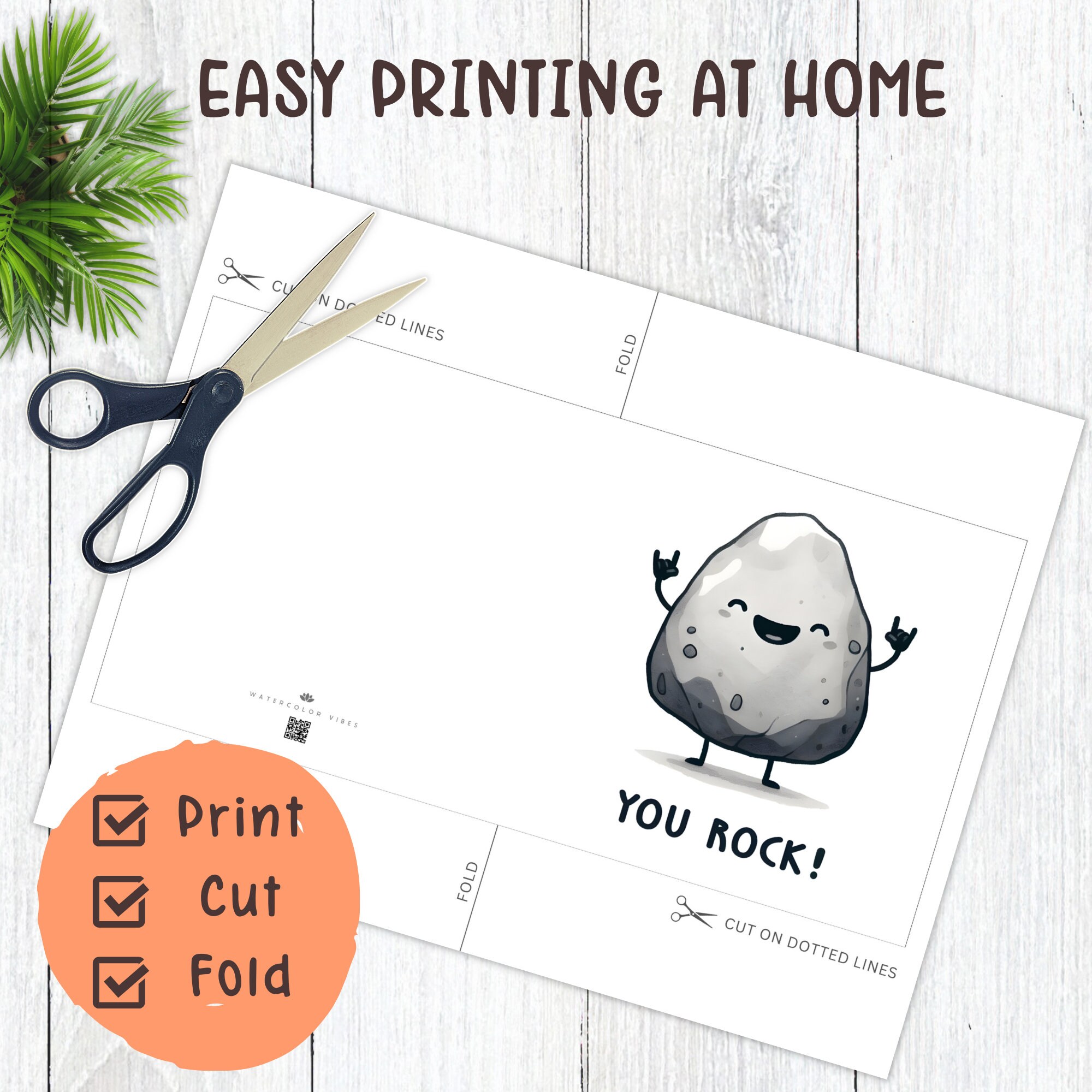 You Rock Printable Card, Compliment Card Downloadable, DIY You Rock ...