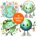 Earth Clipart, Watercolor Earth PNG, Earth Day Clipart, Cute Earth ...
