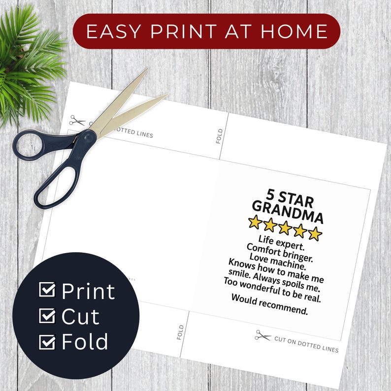 Grandma Card Printable, Mother's Day Card for Grandma, Granny Birthday ...