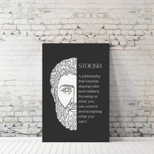 Stoic Philosophy Print, Stoicism Wall Art Printable, Stoicism ...