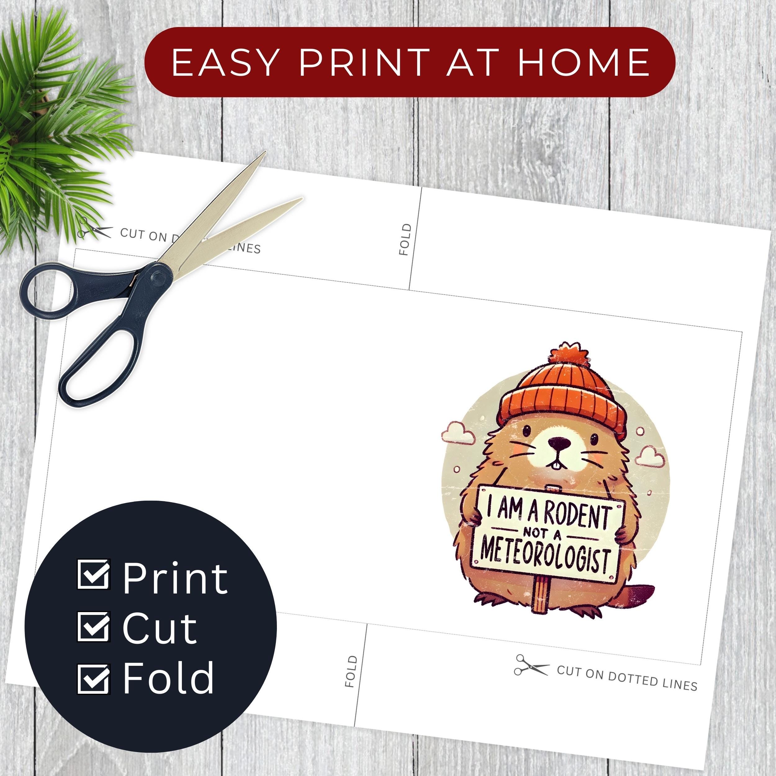 Groundhog Day Card Printable, Funny Groundhog Card, I Am A Rodent Not A Meteorologist ...