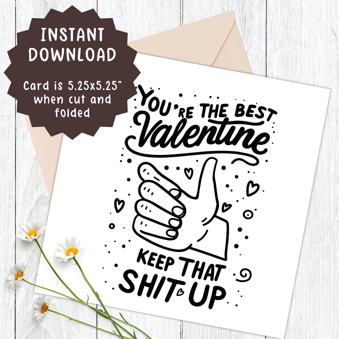 Printable Valentine's Day Card, Downloadable Valentine's Day, Funny ...
