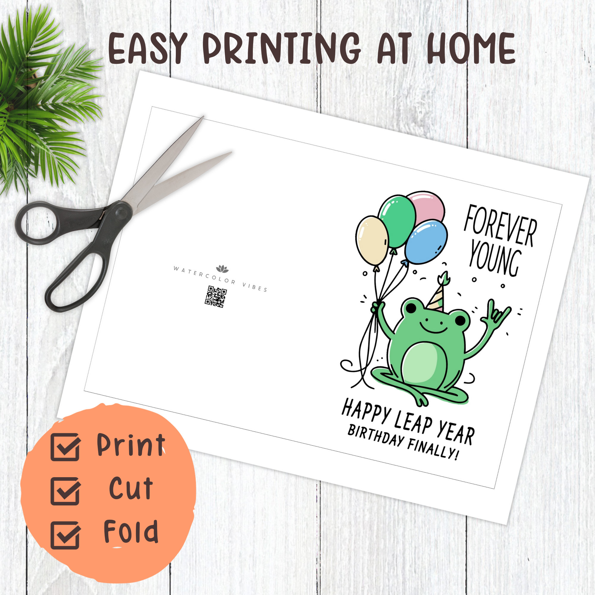 Leap Year Printable Card, Leap Year Downloadable Card, Cute Leap Year ...