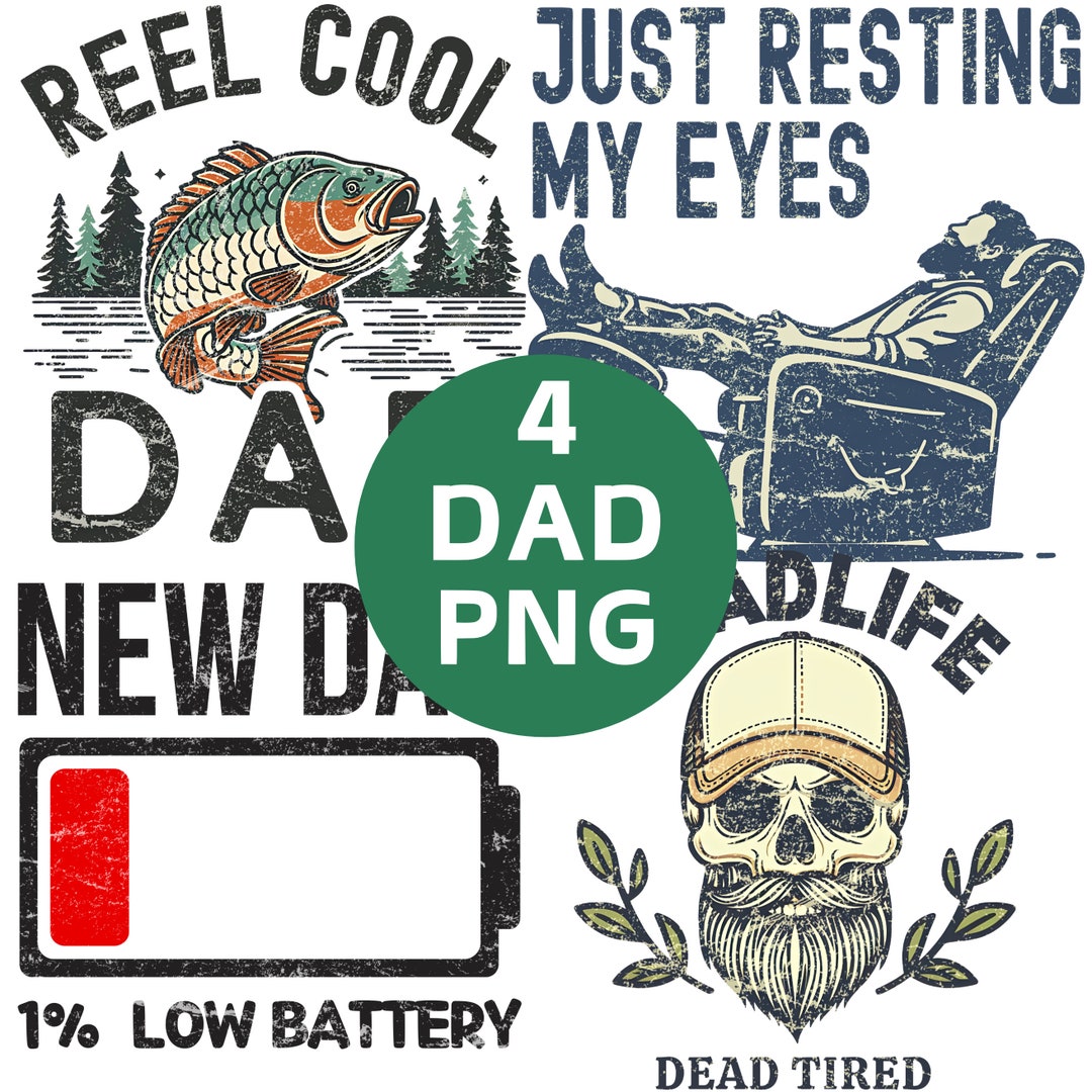 Funny Dad PNG Set, Dadlife PNG Set, Dad Designs PNG for Father's Day ...