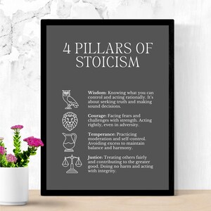 Stoic Philosophy Print: 4 Pillars of Stoicism (digital Download) - Etsy