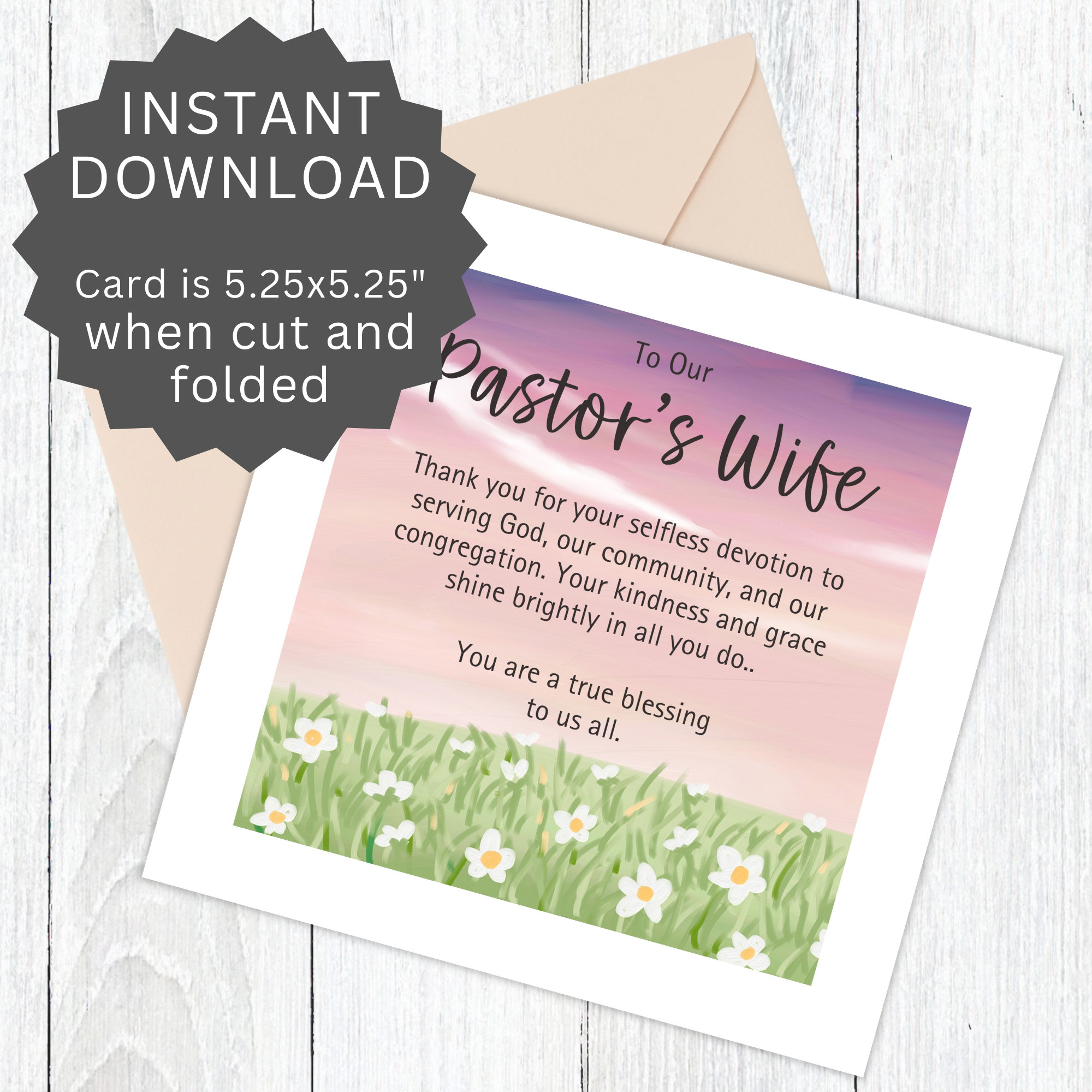 Pastor Wife Card Printable, Pastor Wife Appreciation Card Downloadable ...