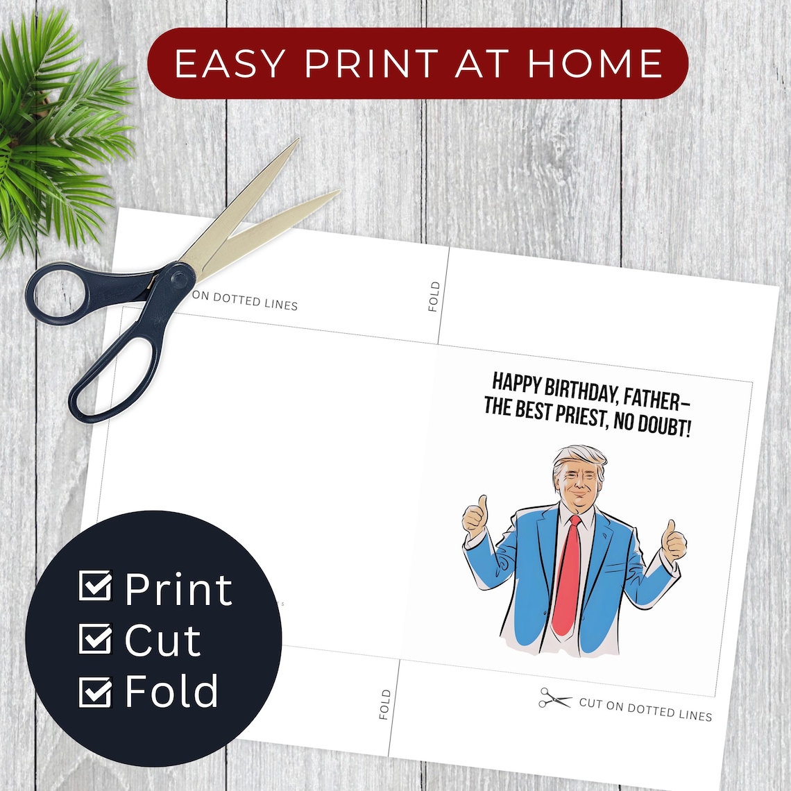 Priest Birthday Card Printable, Funny Catholic Birthday Card for Father ...