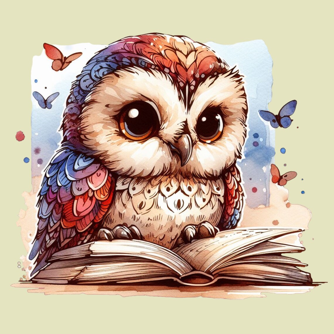 Reading PNG, Animals Reading Clipart, Watercolor Reading Animals PNG ...