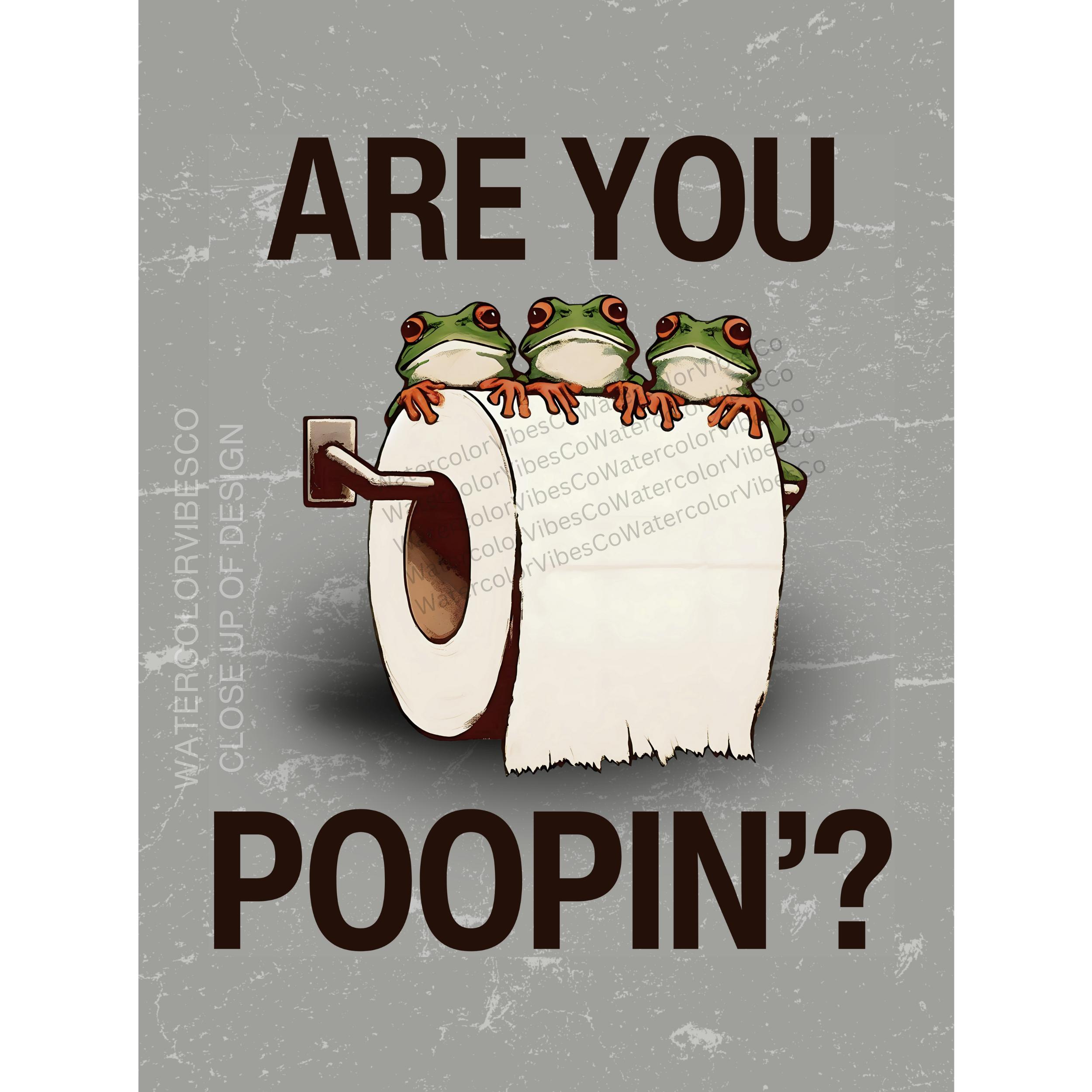 Are You Pooping Printable Wall Art, Funny Washroom Poster, Frog Art ...