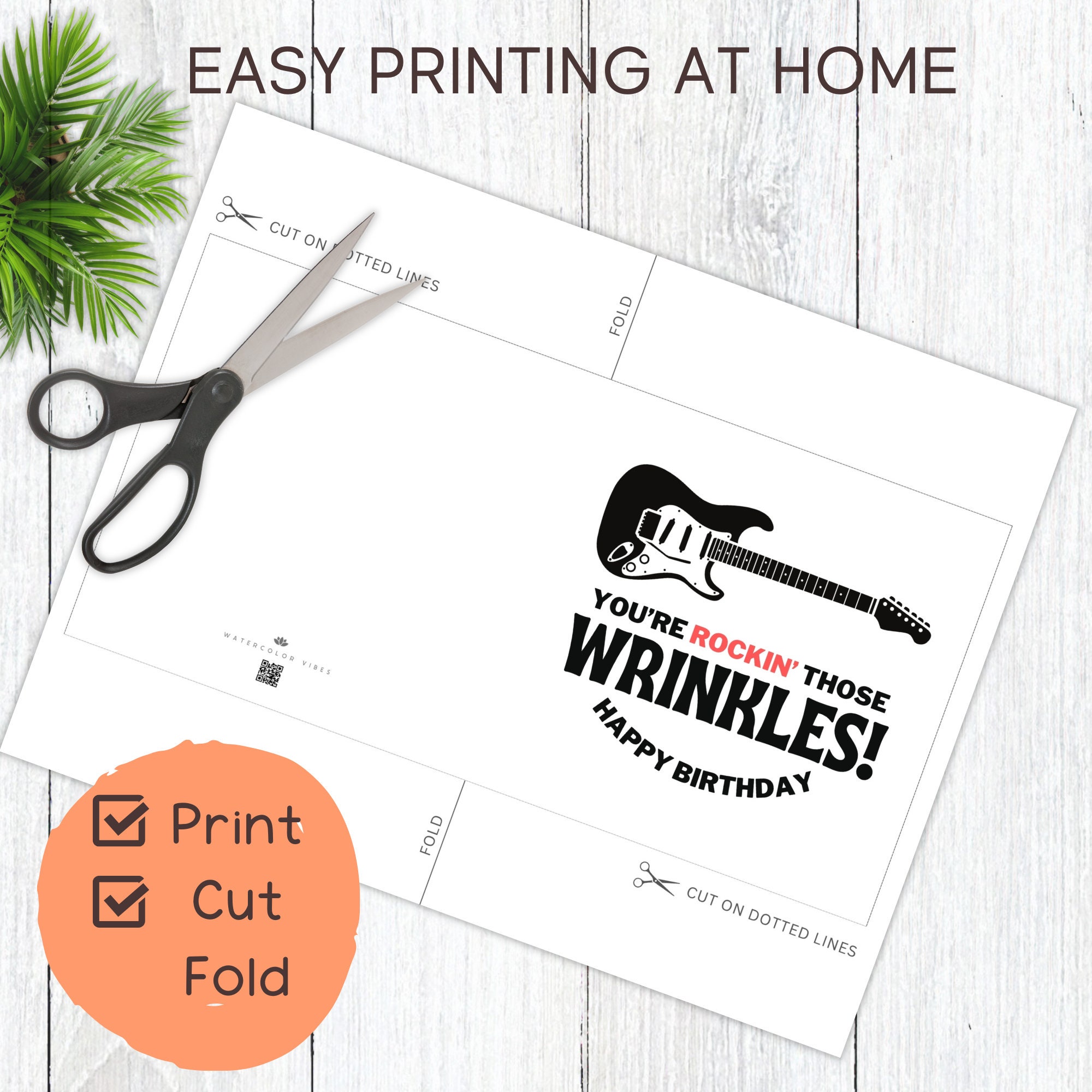 Metal Birthday Card Printable, Guitar Birthday Card, You're Rocking ...