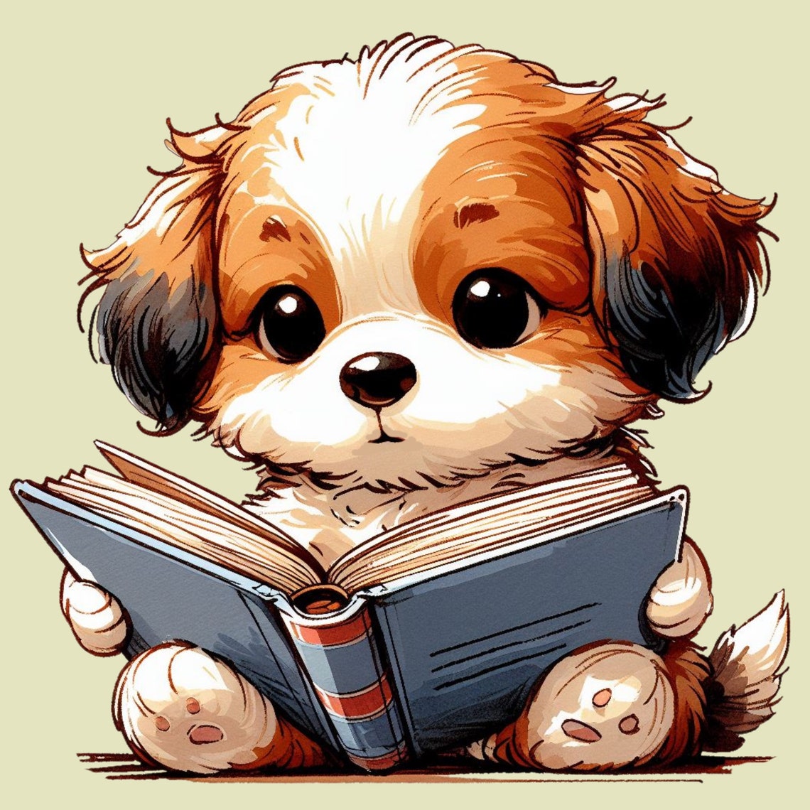 Reading PNG, Animals Reading Clipart, Watercolor Reading Animals PNG ...