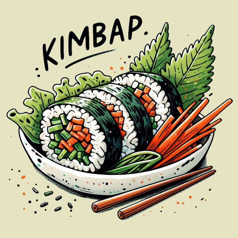 Korean Food Clipart, Korean Food PNG, Kimbap Clipart, Kawaii Kimbap ...