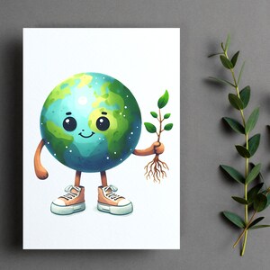 Earth Clipart, Watercolor Earth PNG, Earth Day Clipart, Cute Earth ...
