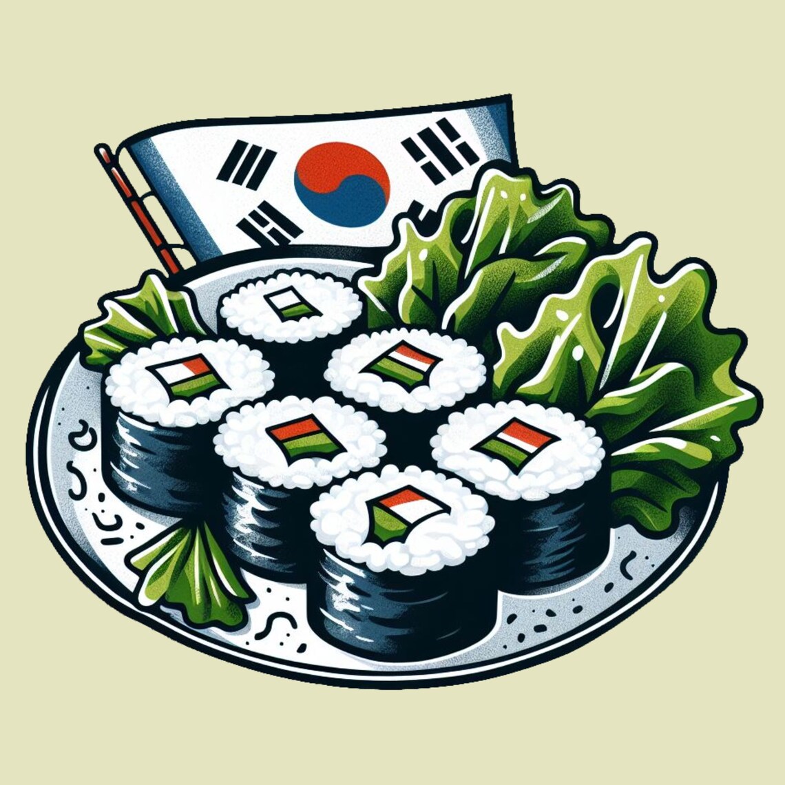Korean Food Clipart, Korean Food PNG, Kimbap Clipart, Kawaii Kimbap ...