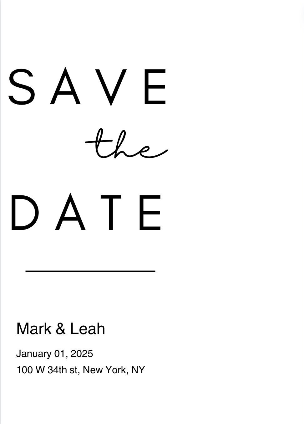 Simple Modern Save the Date Template - Etsy