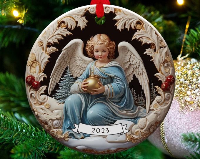 Hallmark Playful Angel Christmas Ornament 1989 NOS NRFB Angel - Etsy