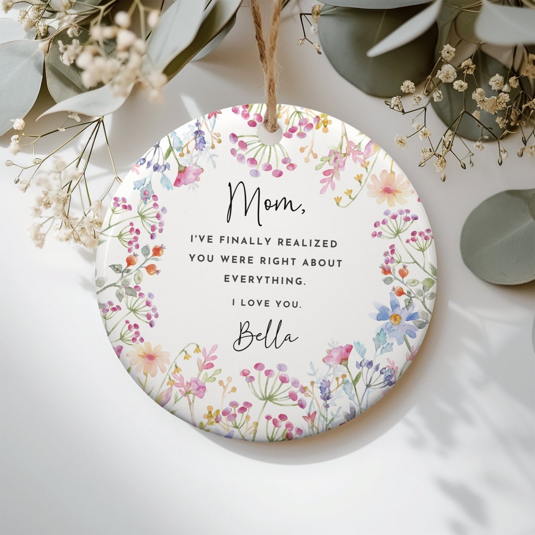 Custom Mother's Day Gift Sentimental Mom Ornament I Love You Keepsake ...