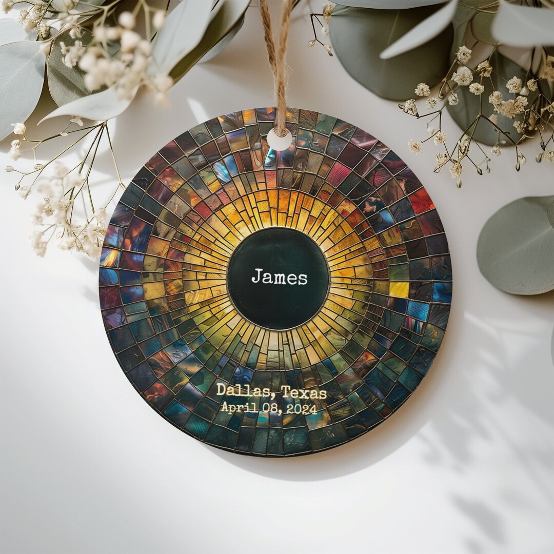 Personalized Solar Eclipse 2024 Ornament Custom Total Solar Eclipse ...