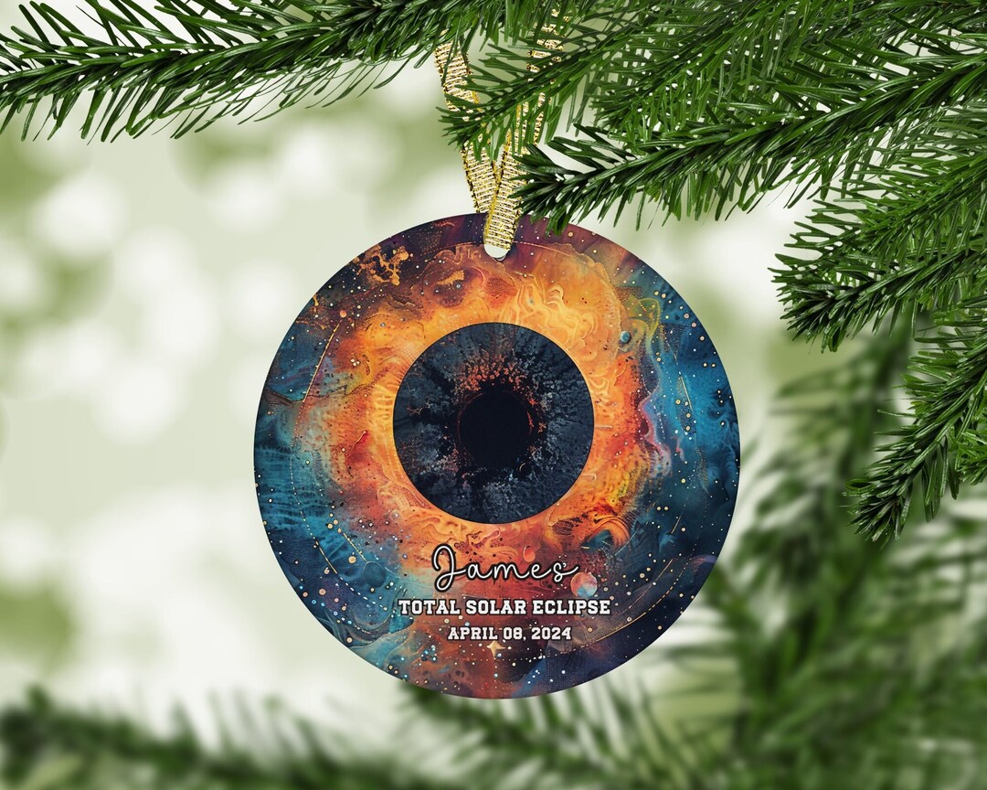 Custom April 8th Total Solar Eclipse 2025 Ornament Total Solar Eclipse ...