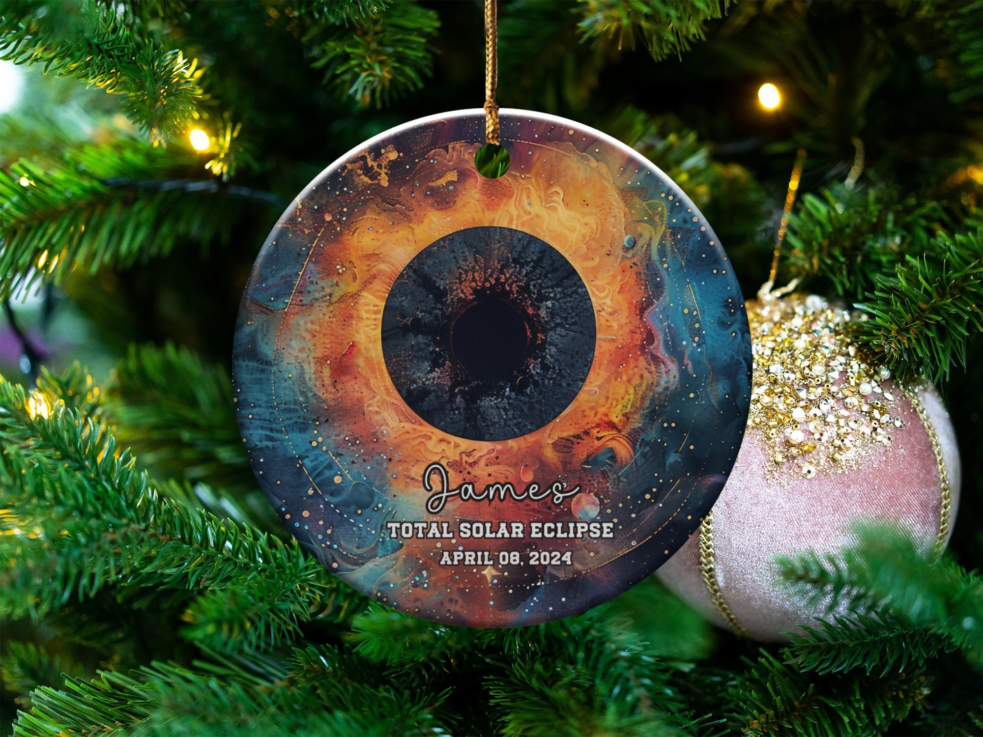Custom April 8th Total Solar Eclipse 2024 Ornament Total Solar Eclipse ...