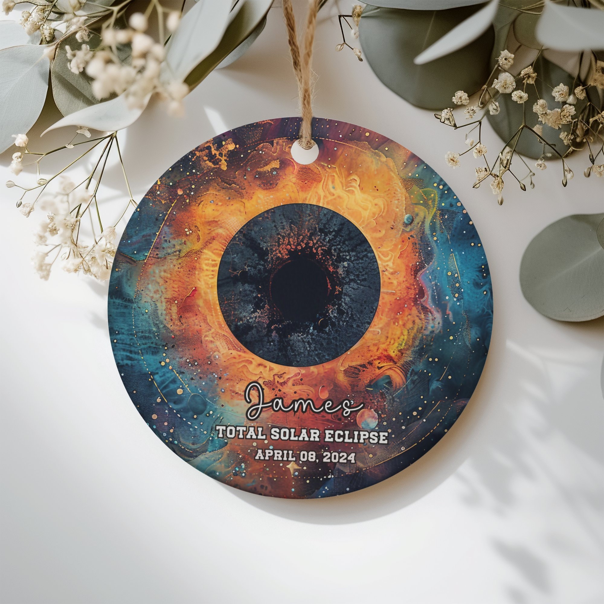 Custom April 8th Total Solar Eclipse 2024 Ornament Total Solar Eclipse ...