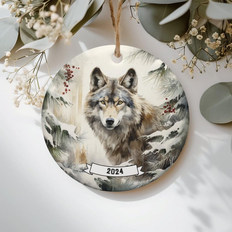 Wolf Christmas Ornament - Etsy