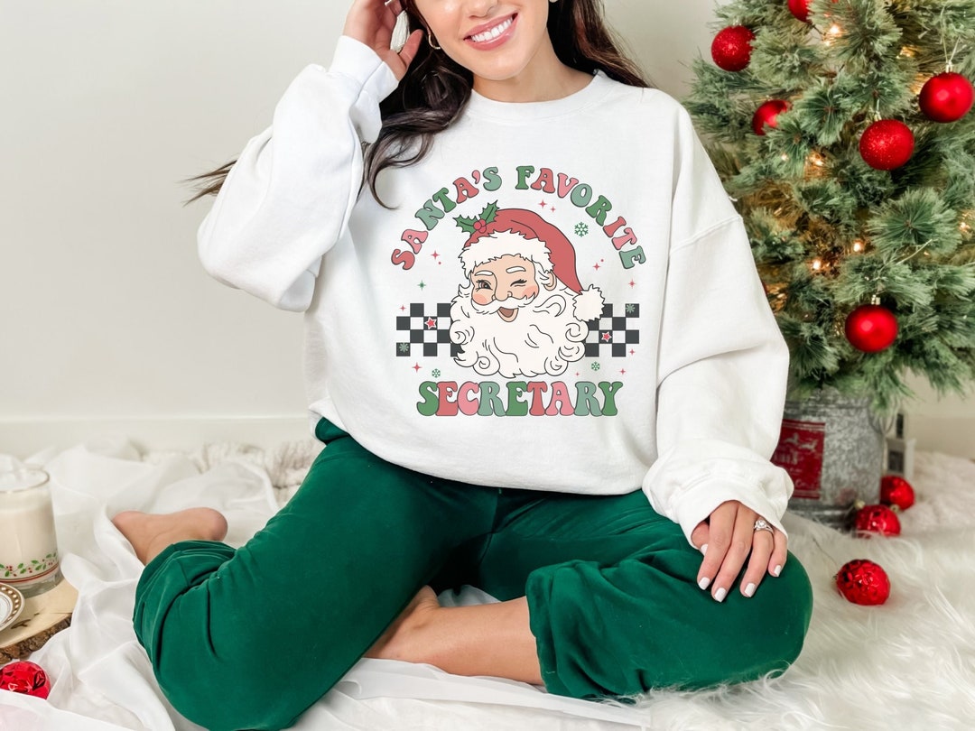 Santas Favorite Secretary Christmas Sweatshirt Womens Christmas Hoodie