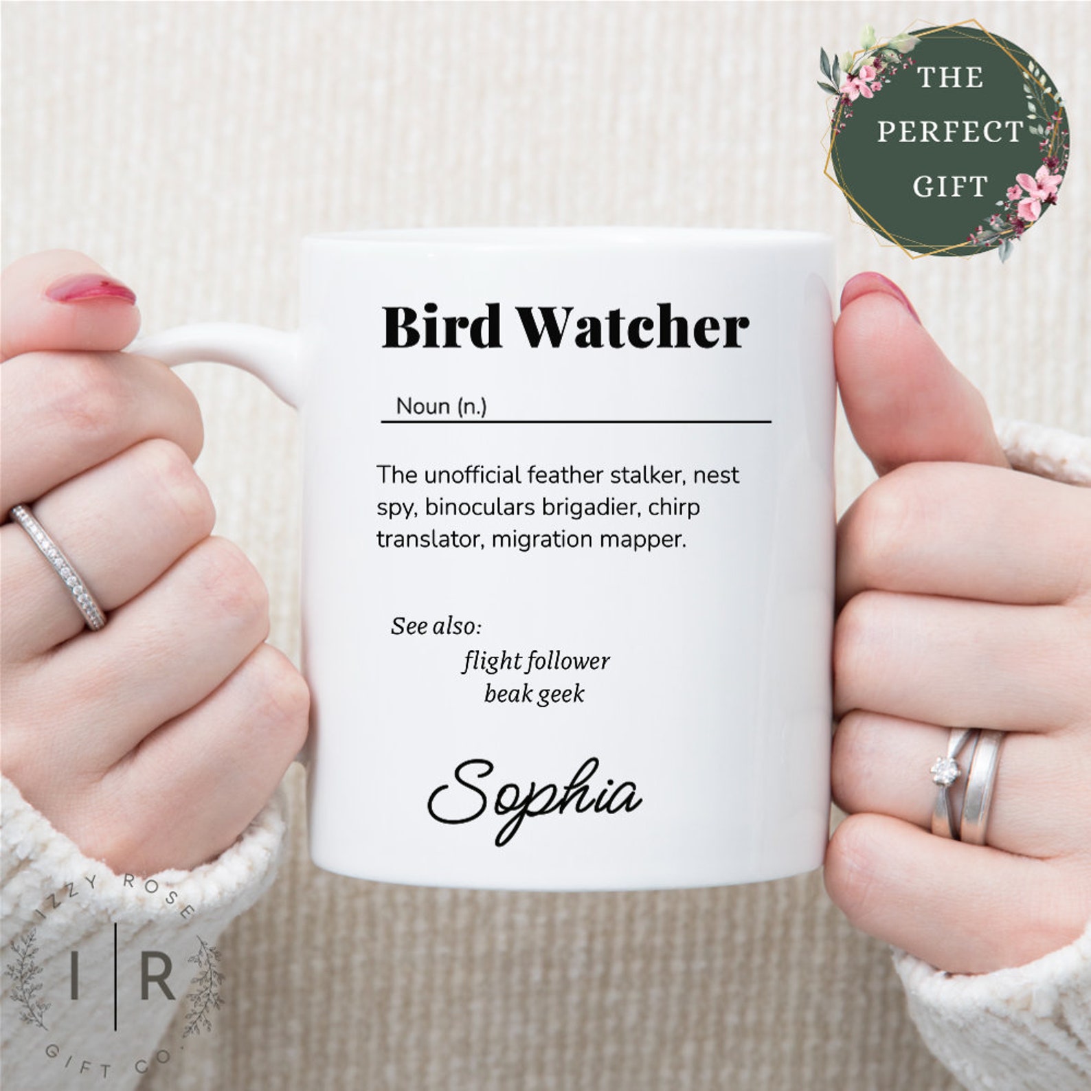 Custom Bird Watcher Mug, Birding Enthusiast Coffee Cup, Personalized ...