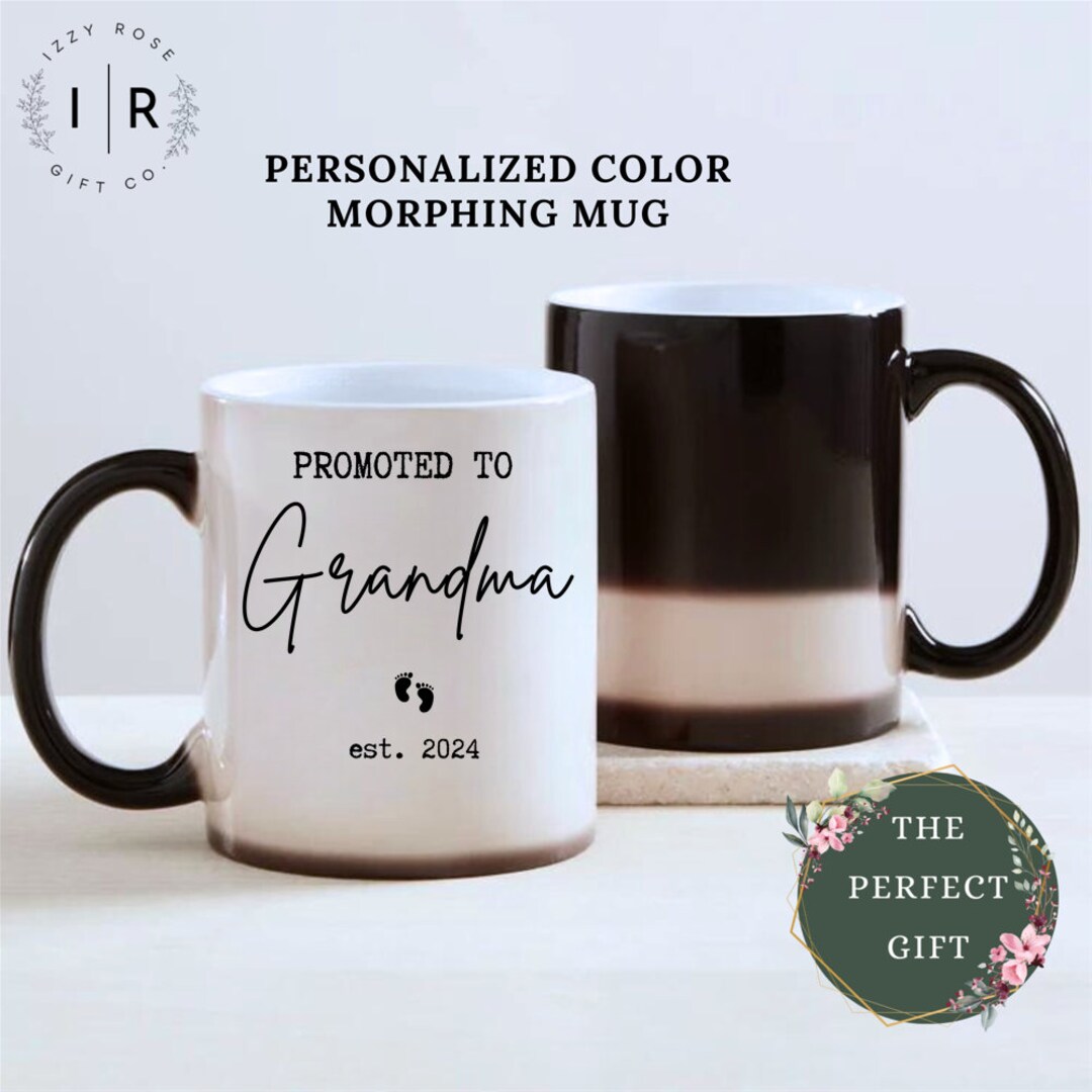 Color Changing Coffee Mug, Promoted to Grandma Est. 2024, Unique Gift ...