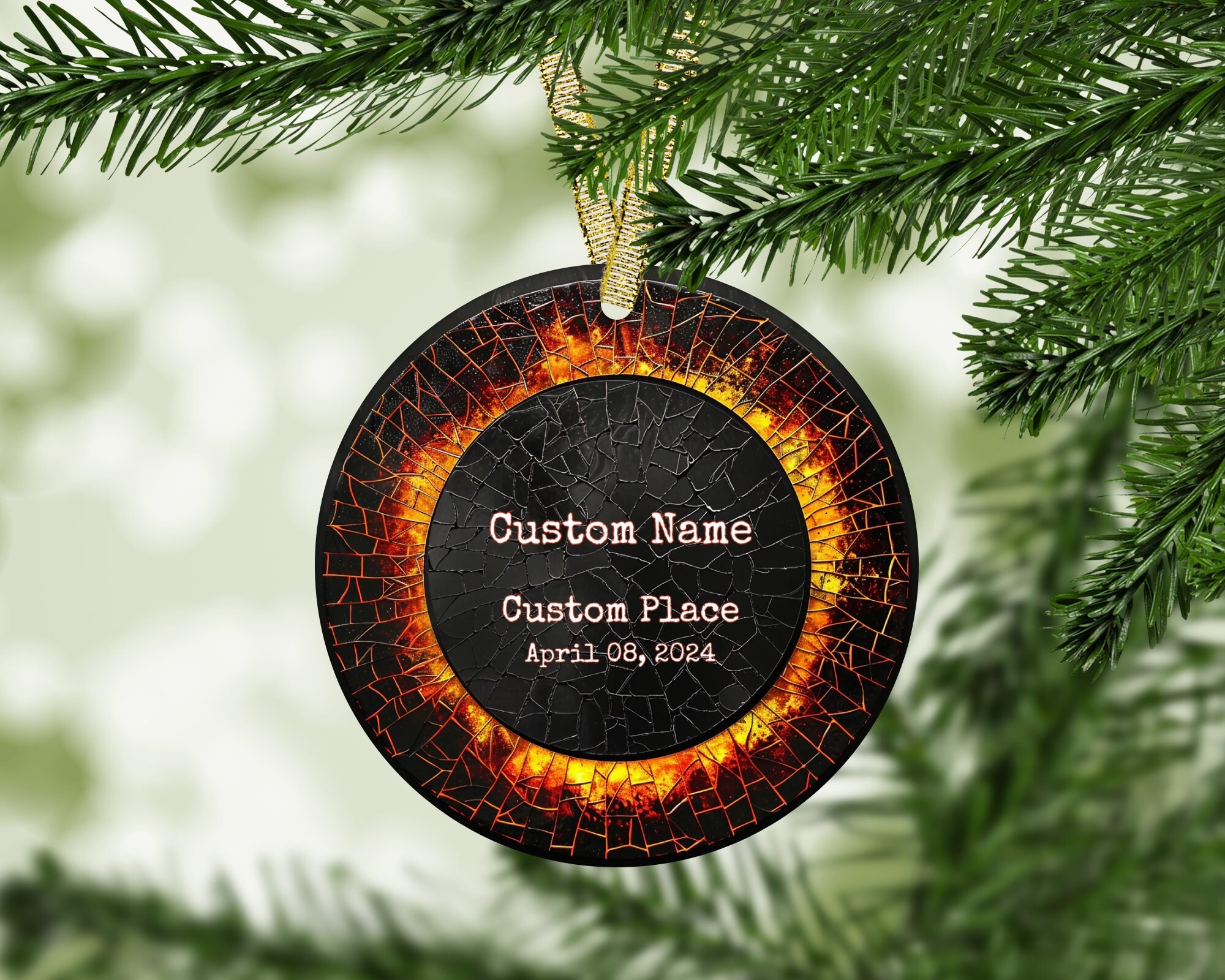 Personalized Solar Eclipse 2024 Ornament Custom Total Solar Eclipse ...
