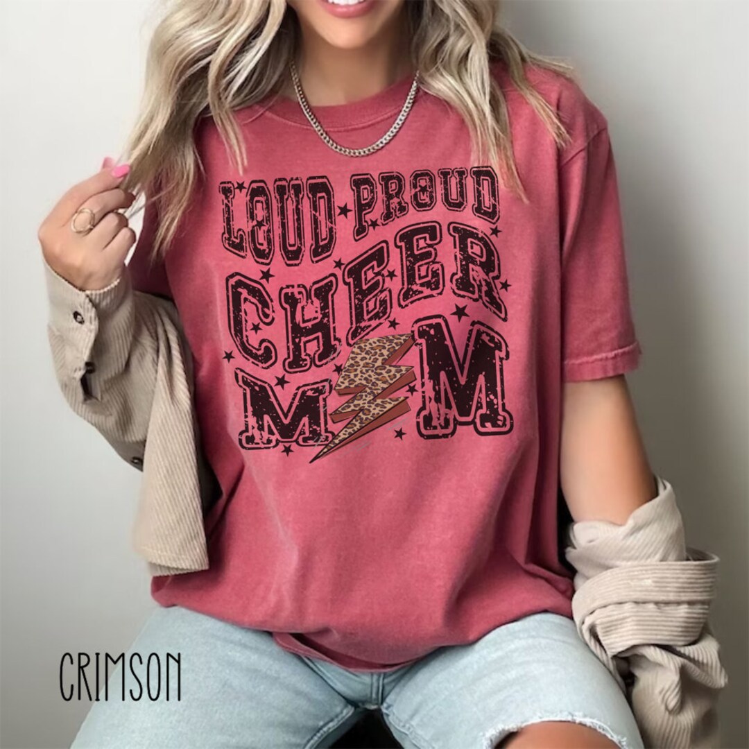 Cheer Mom Merch Shirt Leopard Print Cheerleader Mom Tee Loud and Proud ...