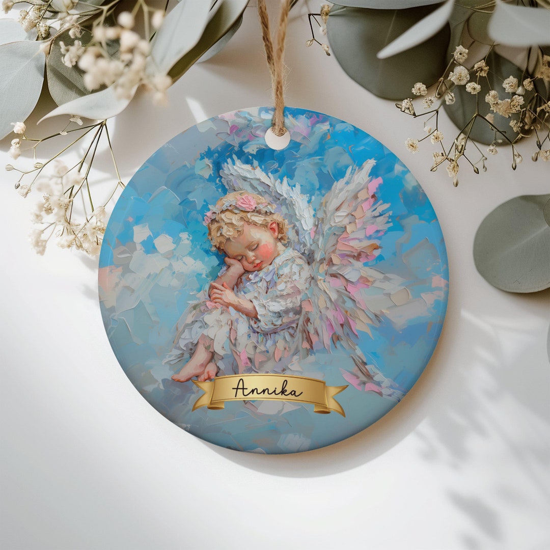 Angel Baby Ornament Baby Loss Memorial Cherub Ceramic Ornament Baby ...