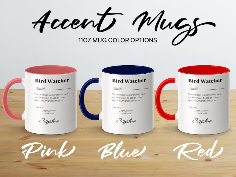 Custom Bird Watcher Mug, Birding Enthusiast Coffee Cup, Personalized ...