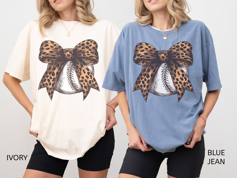 Coquette Baseball Shirt With Leopard Print Bow Baseball Fan Tee Vintage ...